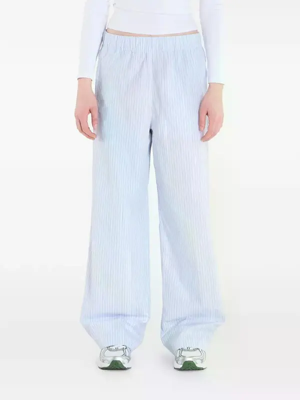 Calvin Klein Striped Wide-leg Pants - Blue