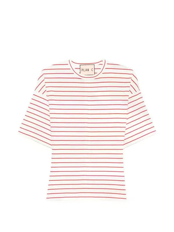 Plan C Striped T-shirt - White