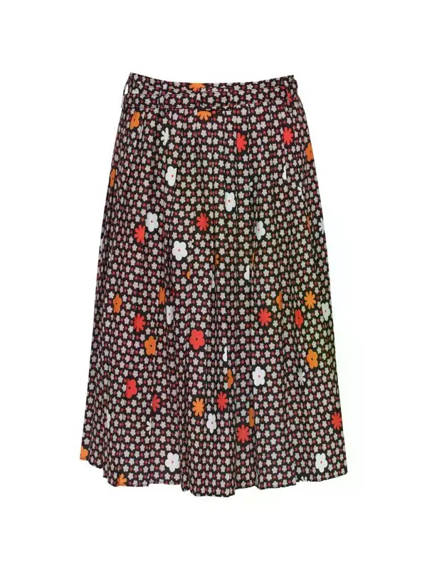 MAISON MARGIELA Floral-print Midi Skirt - Red