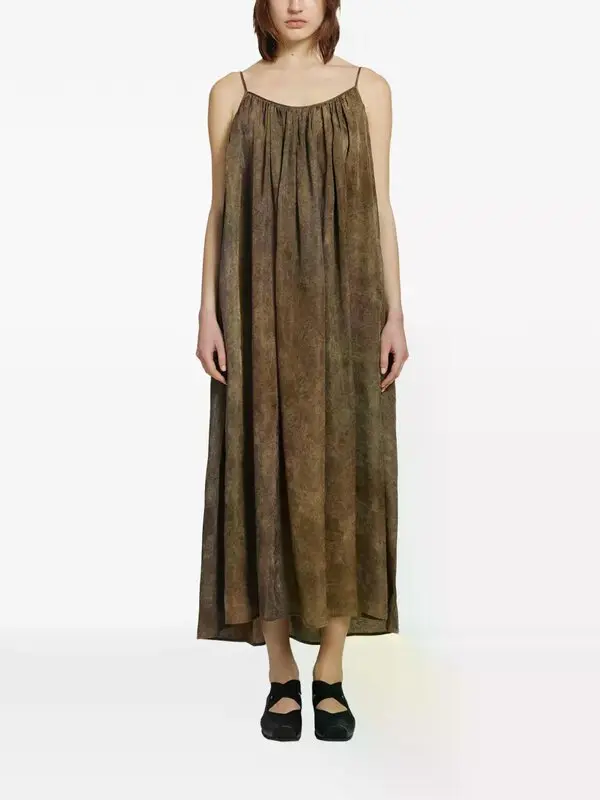UMA WANG Ashel Gathered Maxi Dress - Brown