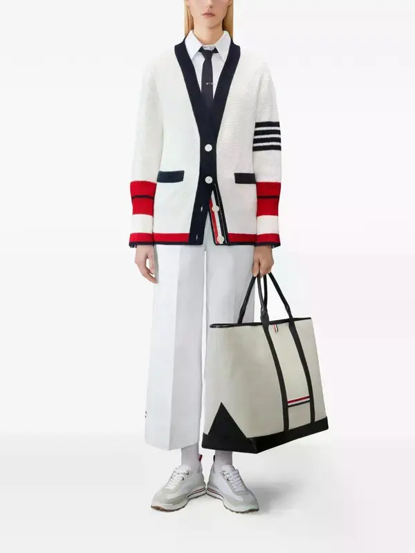 Thom Browne Tennis Racquet Intarsia Cardigan
