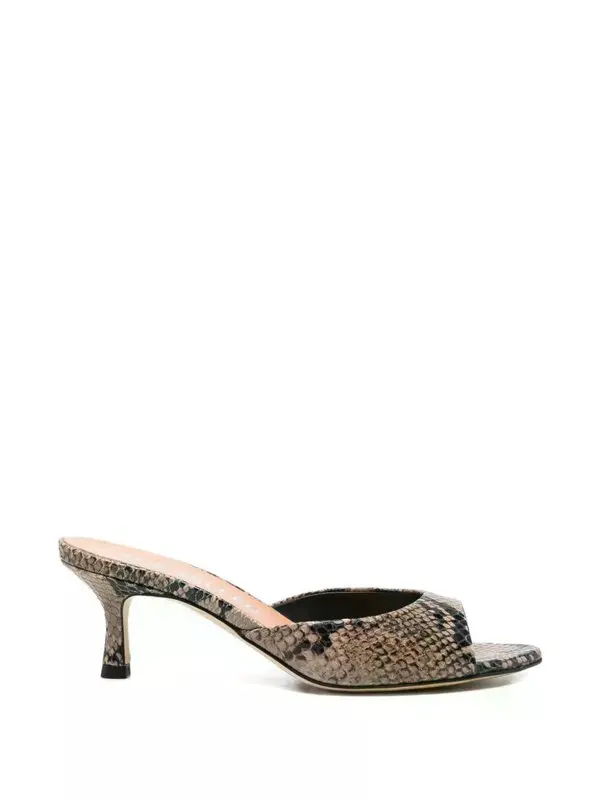 THE SELLER Snake-pattern Sandals - Neutrals