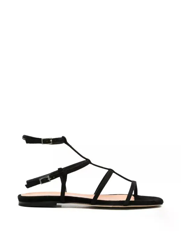 THE SELLER Suede Strappy Sandals - Black