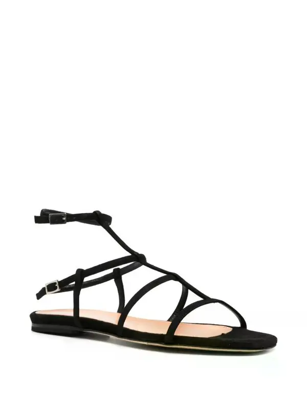THE SELLER Suede Strappy Sandals - Black