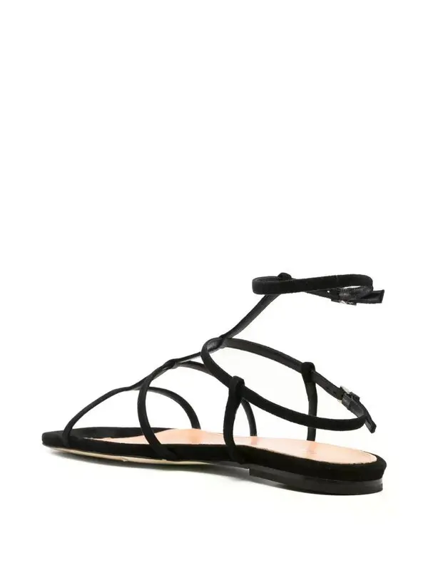 THE SELLER Suede Strappy Sandals - Black