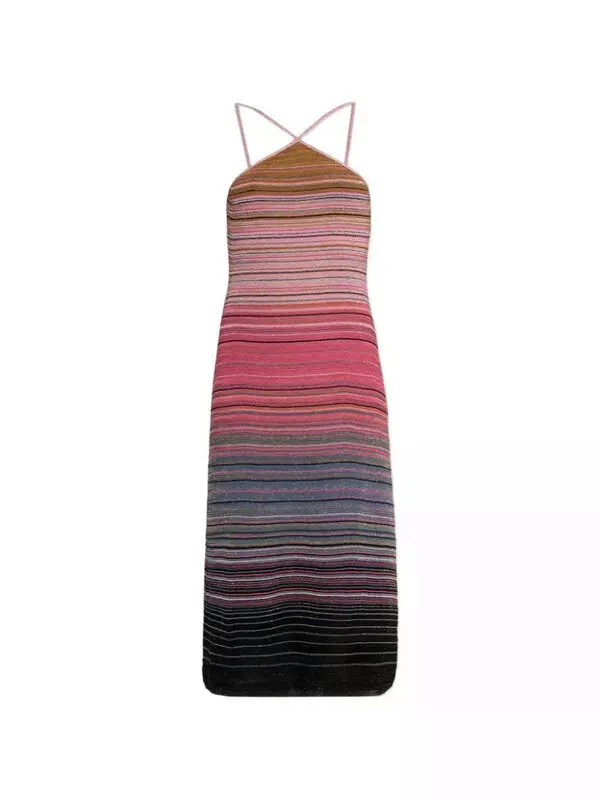 AKEP Striped Midi Dress - Pink