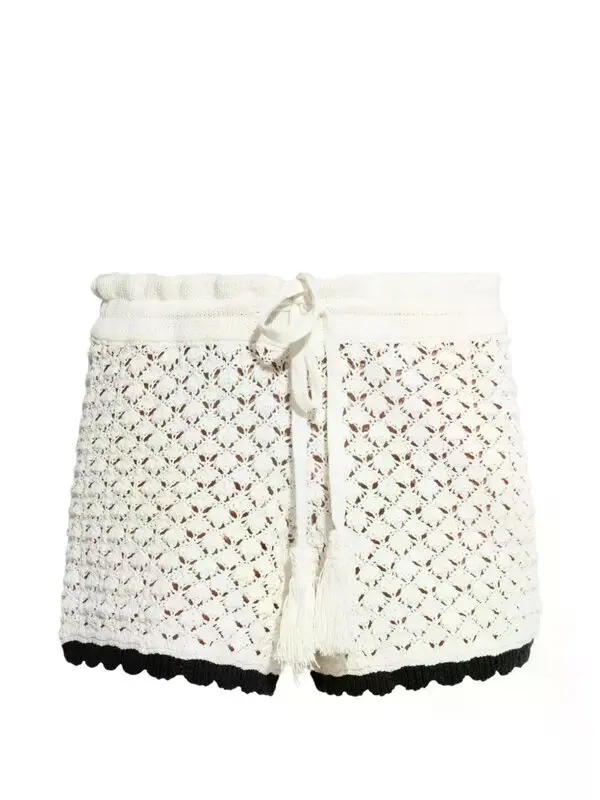 AKEP Contrast-edges Knitted Shorts - White