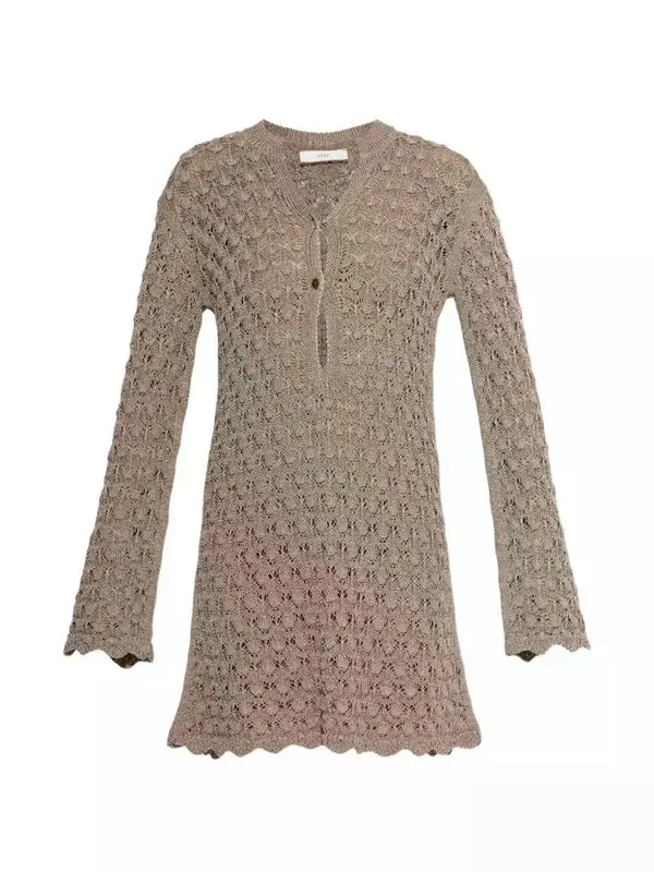 AKEP Openwork Mini Dress - Brown