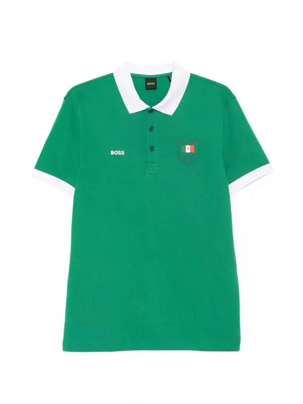 BOSS Logo-detail Polo Shirt - Green