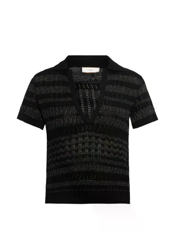 AKEP V-neck Knitted Top - Black