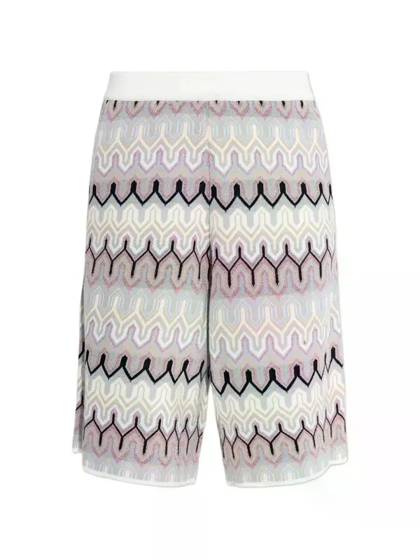 AKEP Geometric-pattern Bermuda Shorts - White