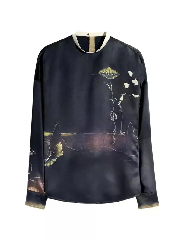 LEMAIRE Printed Blouse - Black