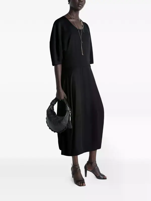 LEMAIRE Crepe De Chine Viscose Balloon Dress - Black