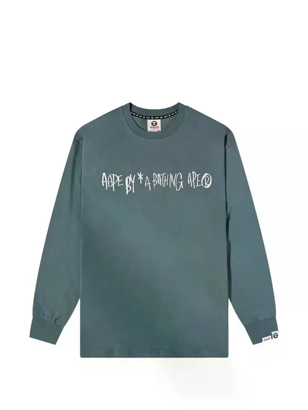 A BATHING APE Record Logo Long Sleeve Sweatshirt