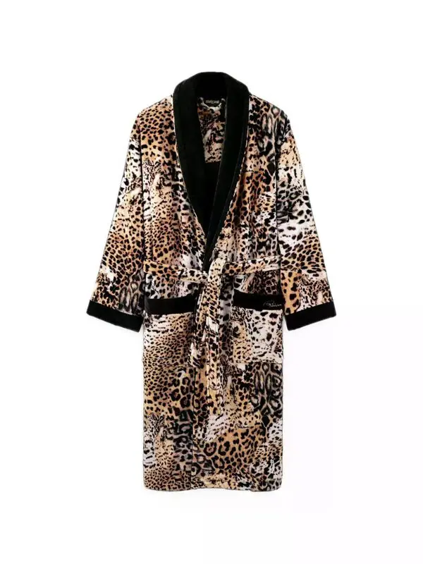 Roberto Cavalli Jaguar Skin-print Bath Robe