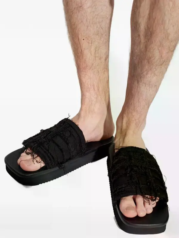 Rick Owens Twisted Platform Slides - Black