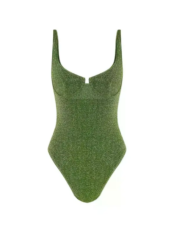 Oseree Cut-out One-piece Swimsuit - Green