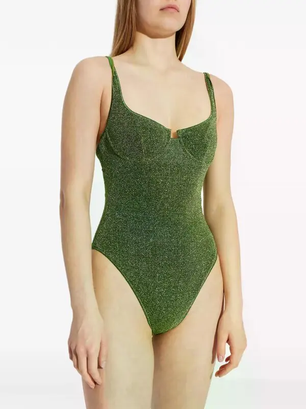 Oseree Cut-out One-piece Swimsuit - Green