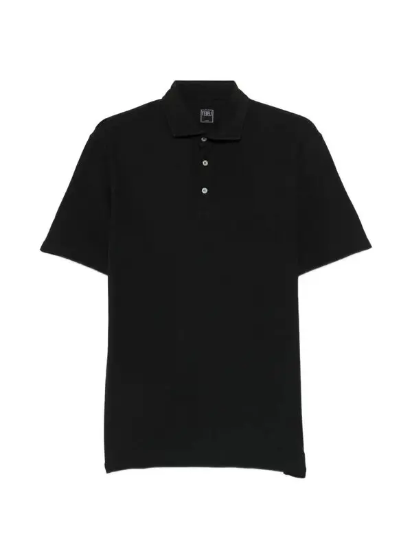 Fedeli Short-sleeve Polo Shirt - Black