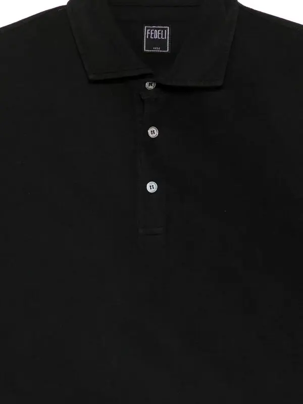 Fedeli Short-sleeve Polo Shirt - Black