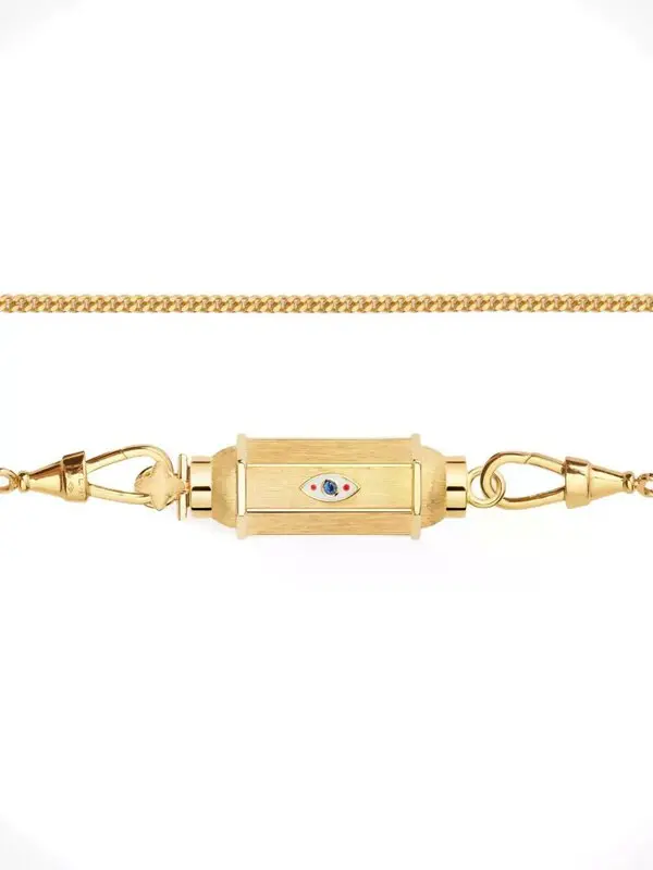 MARIE LICHTENBERG Baby Locket Evil Eye Sapphire Necklace