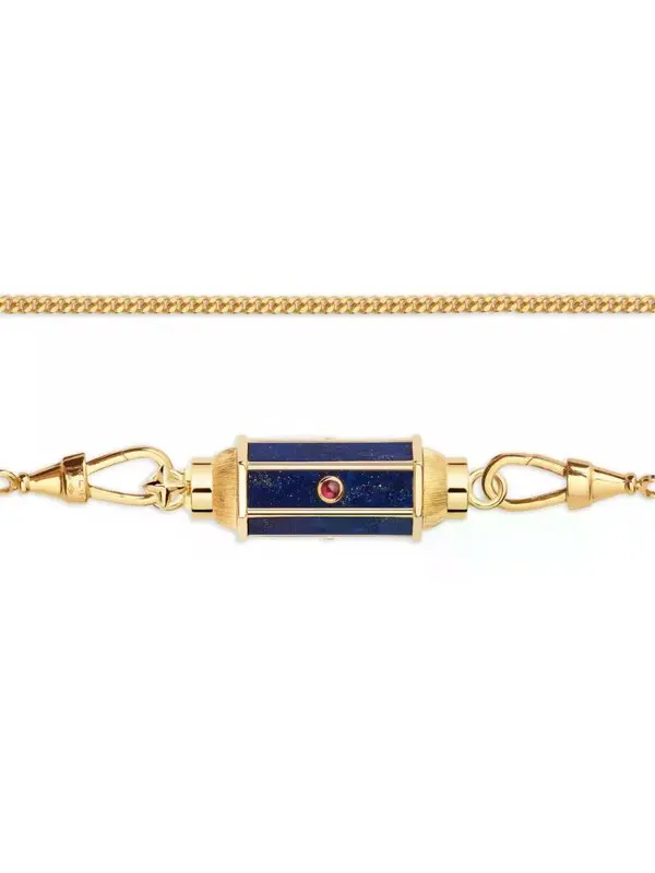 MARIE LICHTENBERG Baby Locket Ruby And Lapis Lazuli Necklace
