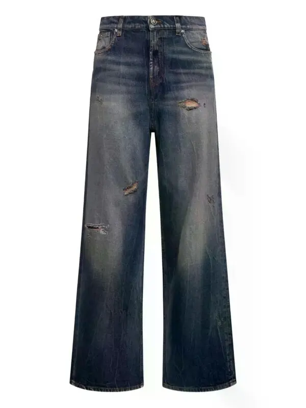John Richmond Ripped-detail Jeans - Blue