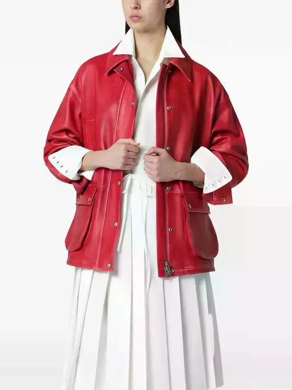 HALFBOY Leather Buttoned Jacket - Red