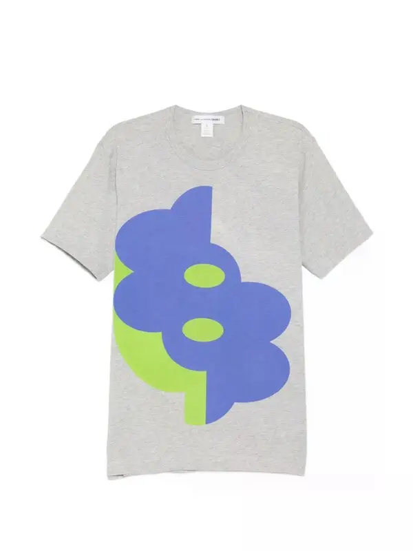 Comme Des Garçons Flower Graphic T-shirt - Grey