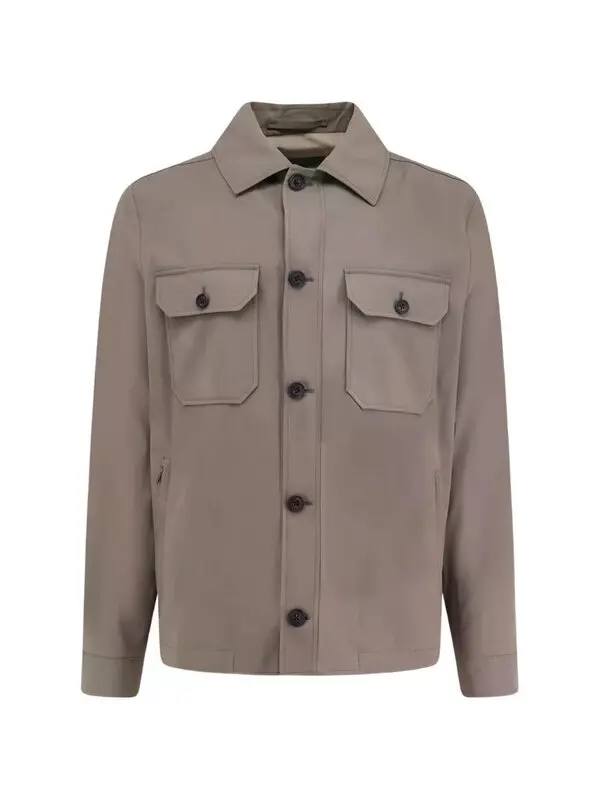Corneliani Buttoned Patch-pocket Jacket - Neutrals