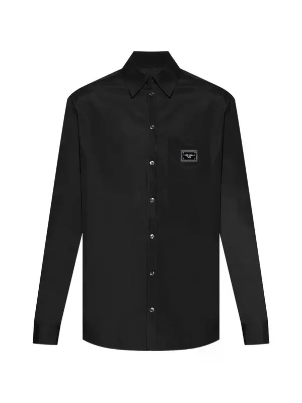 Dolce & Gabbana Cotton Martini-fit Shirt With Branded Tag