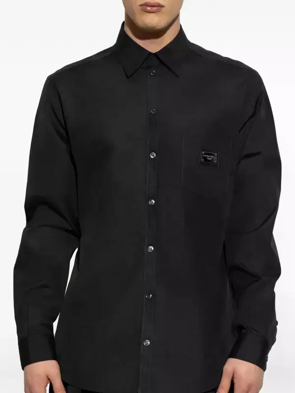 Dolce & Gabbana Cotton Martini-fit Shirt With Branded Tag