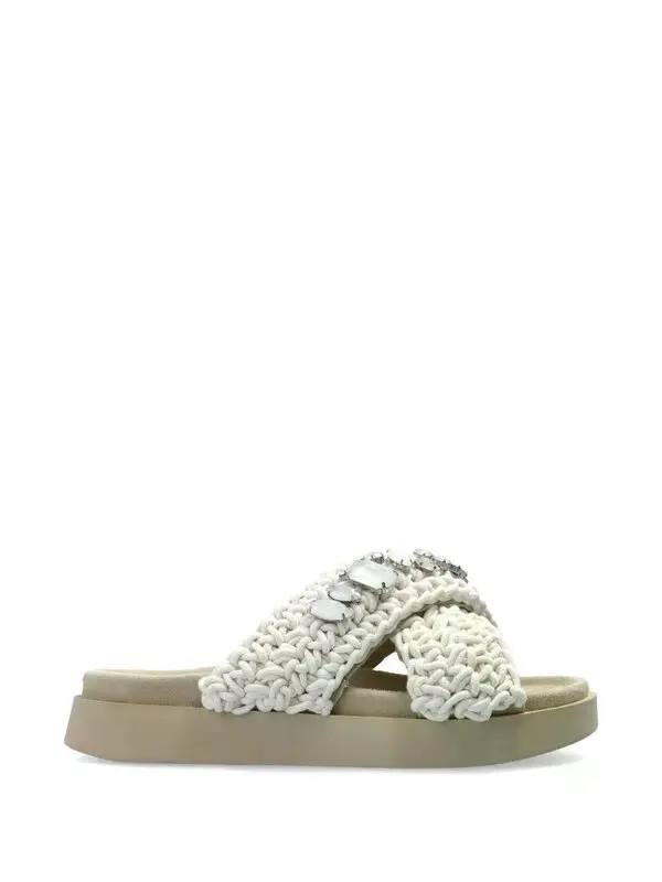 Inuikii Embellished Cross-over Sandals - Neutrals