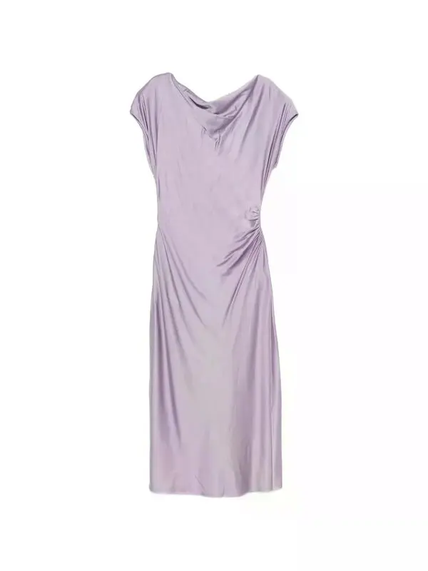 Liu Jo Cowl-neck Draped Midi Dress - Purple