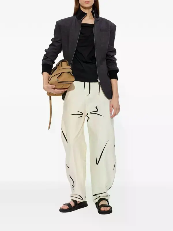 Moschino Printed Cotton Trousers - Neutrals