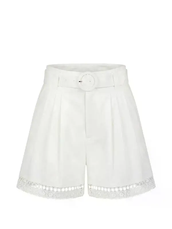 TWINSET Belted Cotton Shorts - White