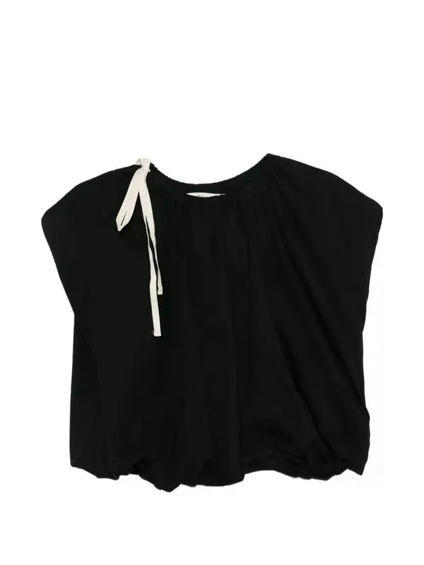 TELA Sibilla Tie-neck T-shirt - Black