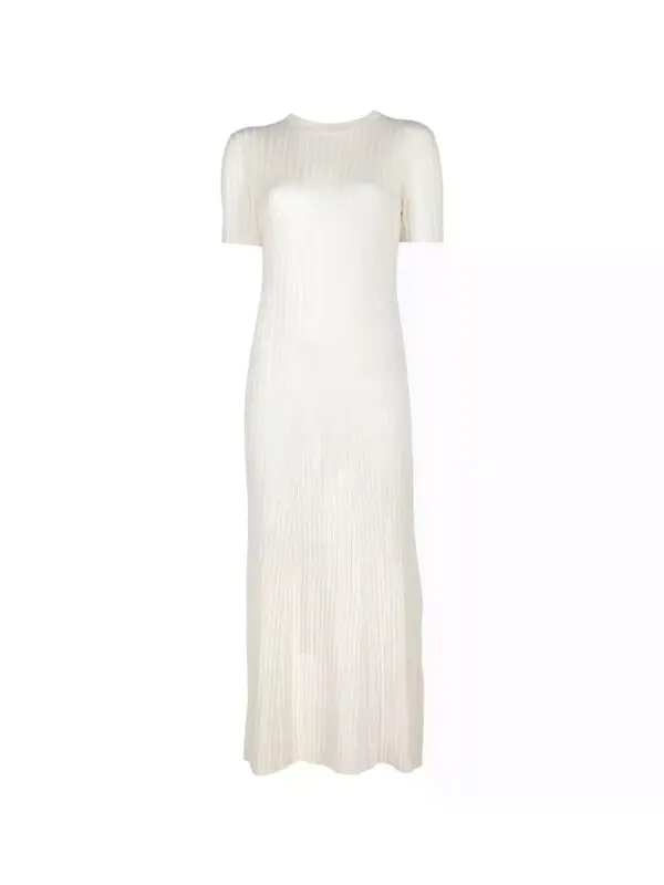 LISA YANG Isabela Ribbed Midi Dress - White