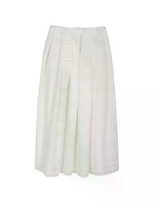 Faithfull The Brand Embroidered Midi Skirt - White