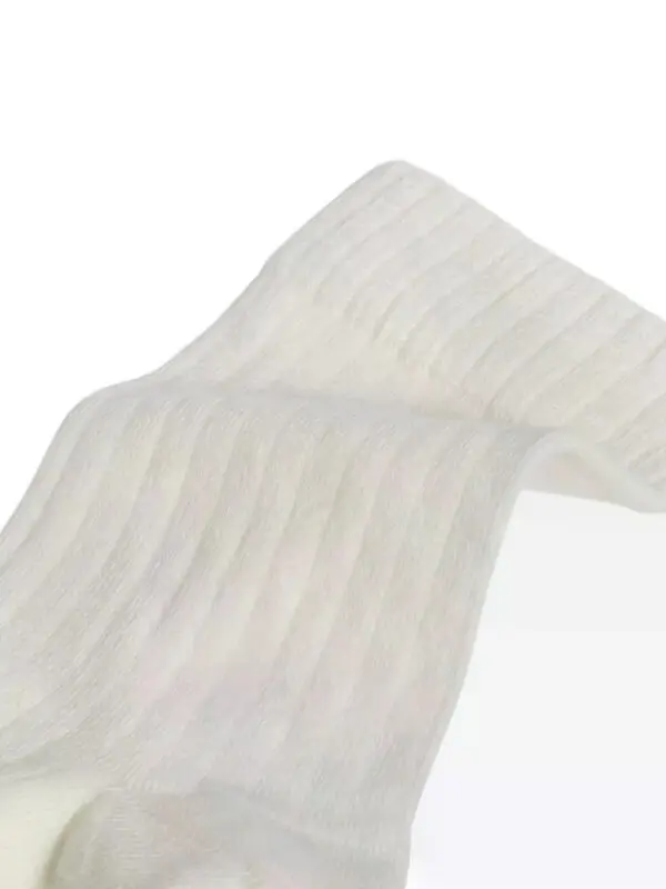 Maison Kitsuné Fox Ribbed Socks - White