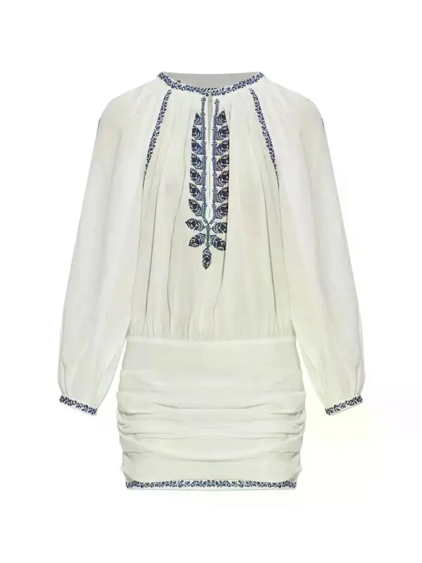 MARANT ETOILE Ludy Embroidered-detail Mini Dress - White