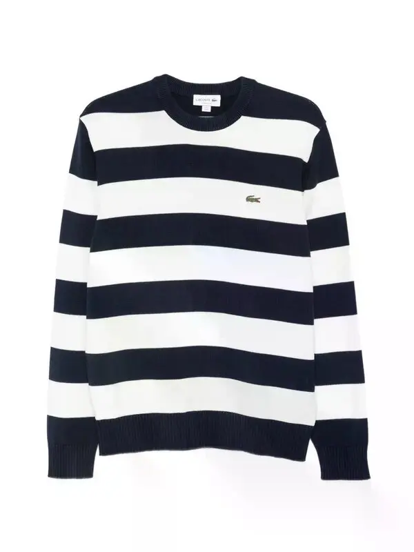 Lacoste Striped Crewneck Sweater - Blue
