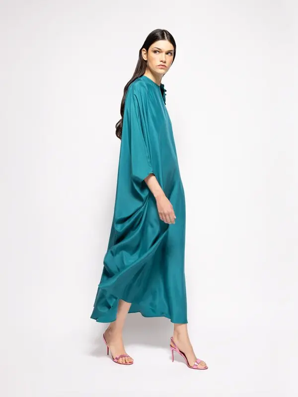 PAULA Botanical Silk Kaftan Dress
