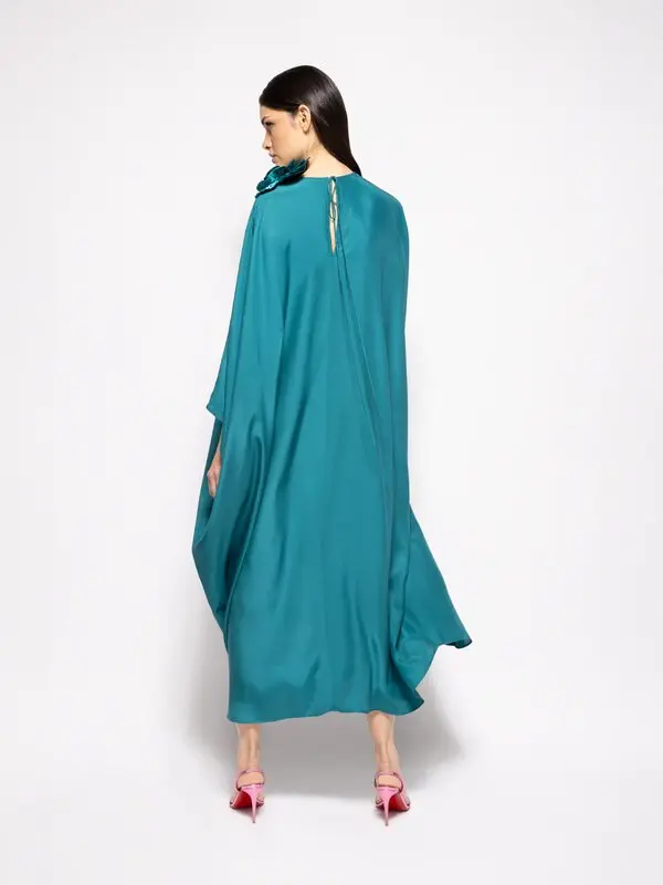 PAULA Botanical Silk Kaftan Dress
