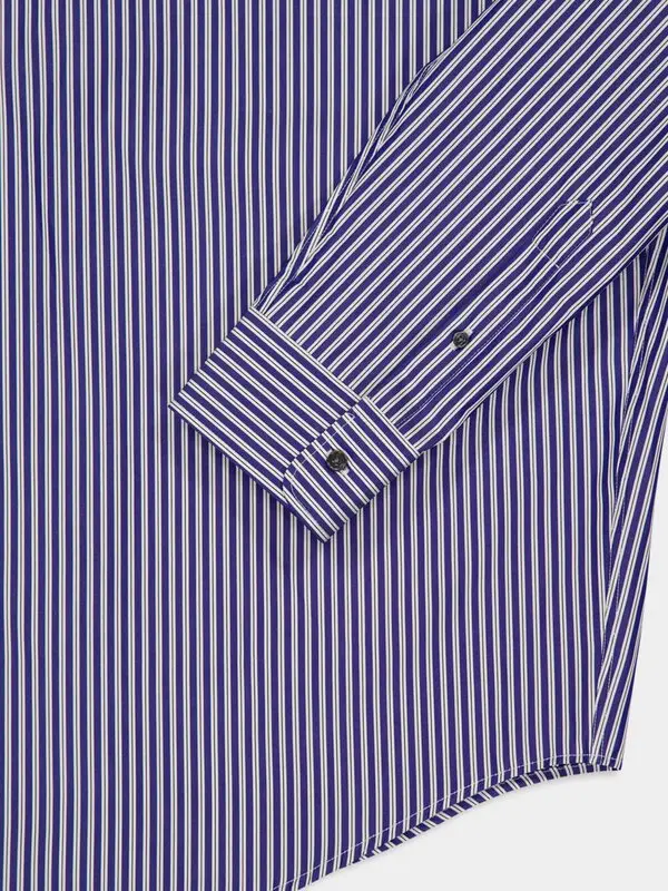 AMI Paris Royal Cotton Embossed Striped De Coeur Boxy Shirt