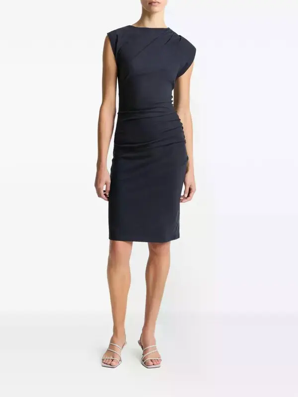 Vince Drape Twist Midi Dress - Blue