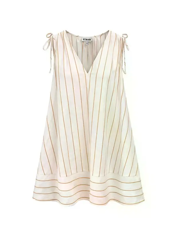 Staud Elena Striped Mini Dress - Neutrals
