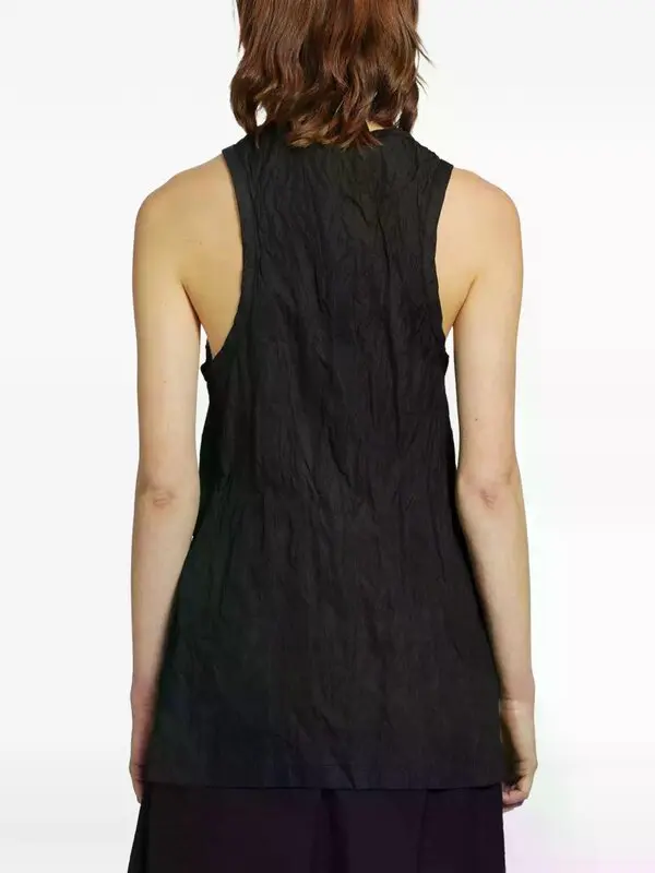 TOTEME Crinkled Cotton Tank Top - Black