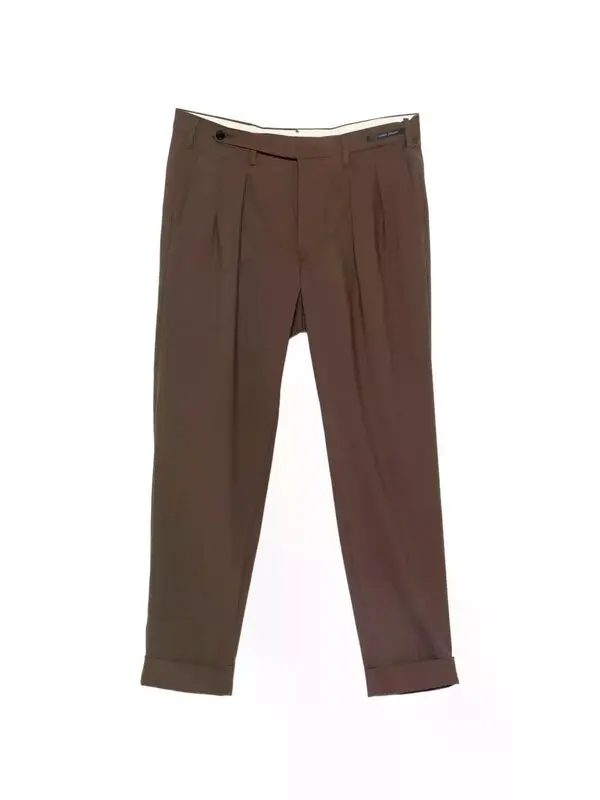 MICHAEL COAL Pleated Trousers - Brown