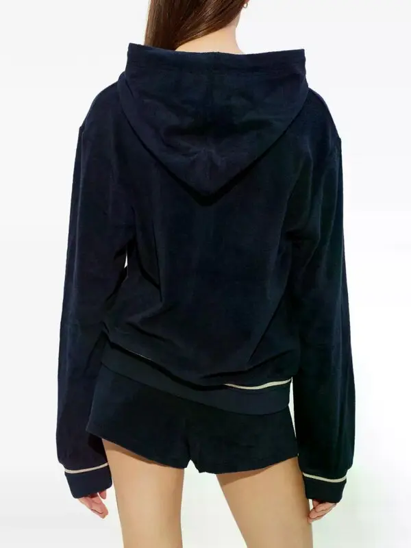 MISBHV Logo-embroidered Zip-up Hoodie - Blue